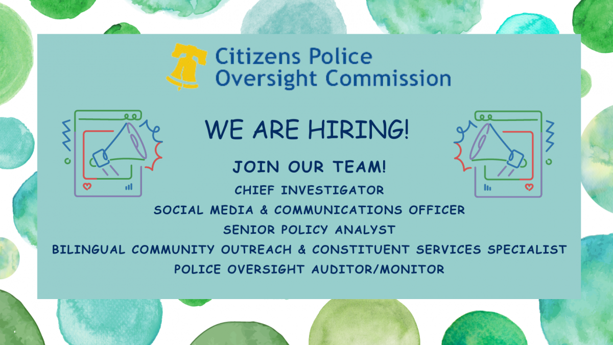 CPOC is Hiring New Staff! | Citizens Police Oversight Commission | City ...