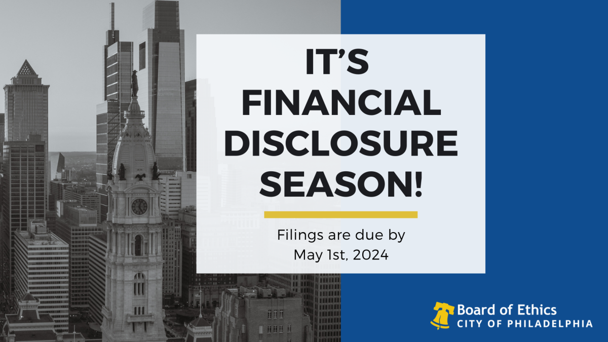 Financial disclosure filing season is here! | Board of Ethics | City of ...